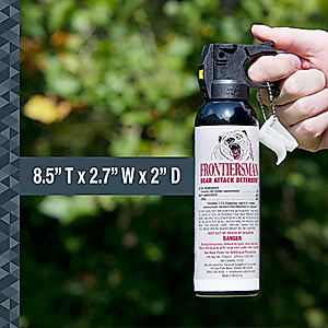 SABRE Frontiersman 7.9 oz. Bear Spray, Maximum Strength 2.0% Major Capsaicinoids, Powerful 30 ft. Range Deterrent, Outdoor Camping & Hiking Protection, Quick Draw Holster Multipack Options