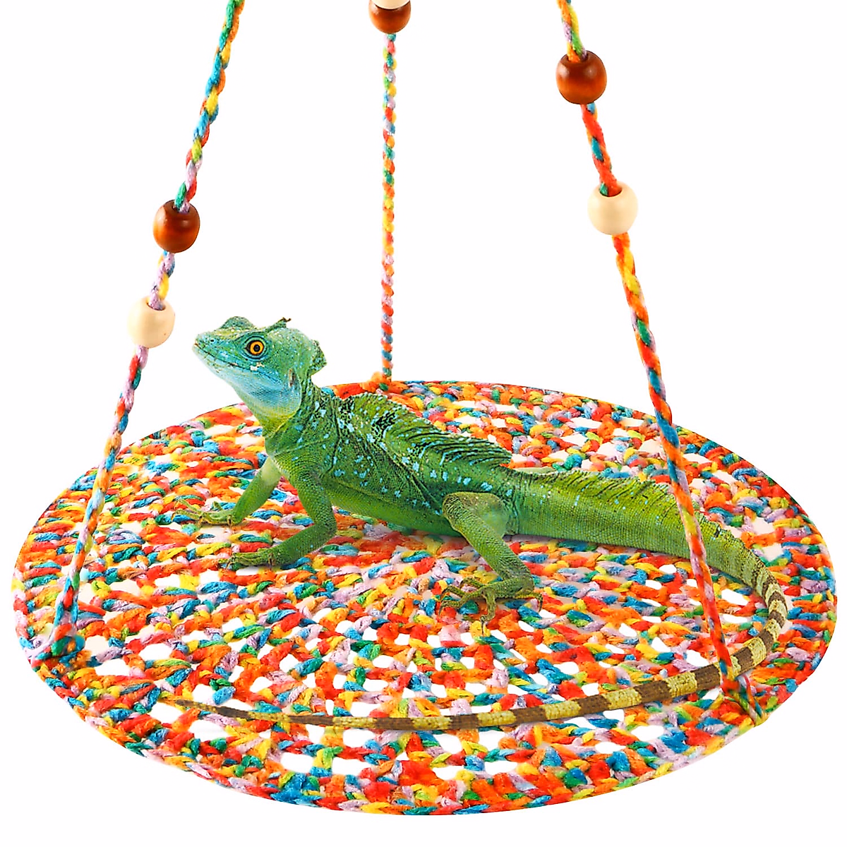 Reptile Hammock Swing Hanging Bed, Cute Lizard Swing Toy, Cotton Lizard Bed, Reptile Summer Bed for Bearded Dragon Leopard Gecko Lizard Birds Parrots Rats (D)