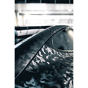 VViViD+ Stealth Medium Pattern Camouflage Vinyl Wrap Roll (1ft x 5ft, Ghost Metal)