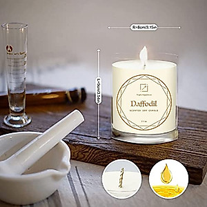Triple Happiness Pure Soy Scented Candles, Home Fragrance Natural Soy Wax, Long Lasting & Stress Relief, Room Decor ,Candles for Home,, 7.7oz (Daffodil)