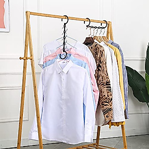 Lidermic Space Saving Hanger Smart Magic Hanger Closet Organizers and Storage Clothes Hanger Multi Hanger Sturdy Plastic Space Saver for Home, Dorms, Bedroom, Apartments (Black, 10)