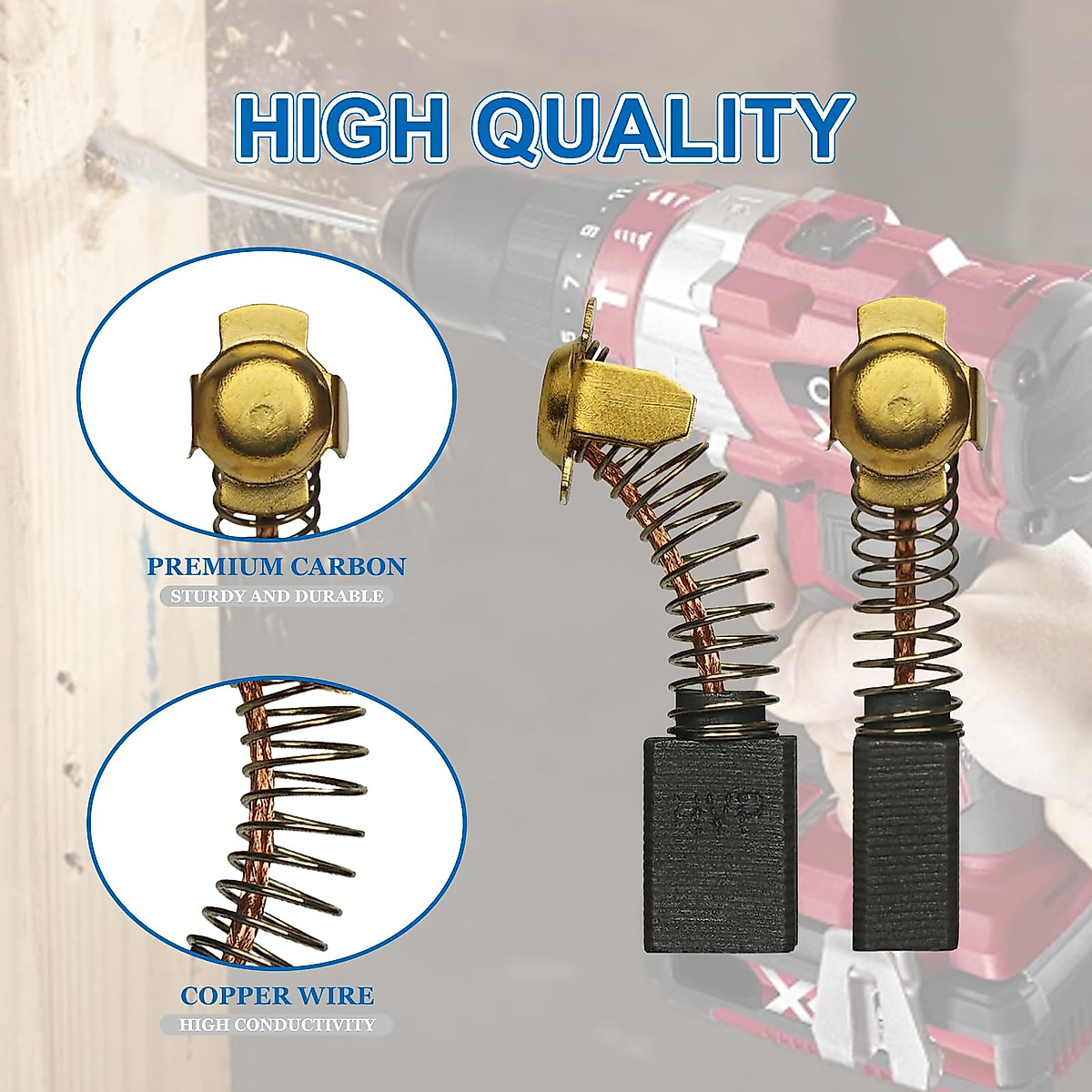 4pack N398321 Carbon Brushes for DEWALT DWP849 DWP849X DWP849X-B3 DWP849X-BR N398327 N103592 N088403 Power Tool Accessories