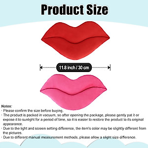 zhidiloveyou 2PCS 11.8" Lip Pillow Plush Hug Toy Soft Lip Shaped Decorative Cushion (Pink+Red)