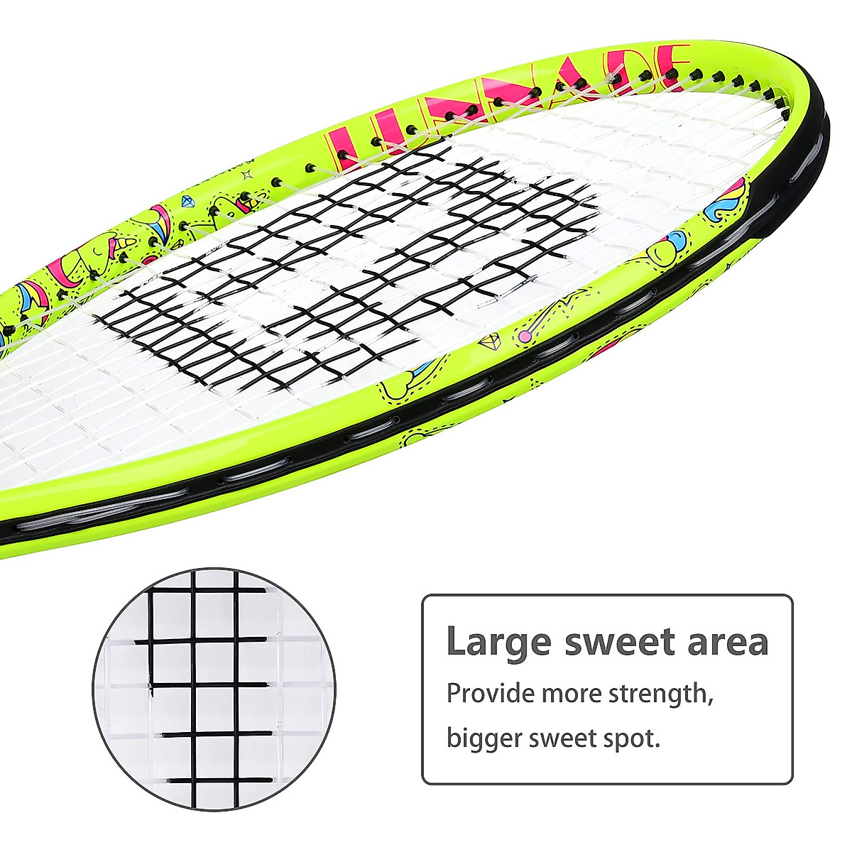 LUNNADE Tennis Racket for Kids Junior, 19/21/23/25 Inch Youth Tennis Racquet with Cover, Suitable for Beginner Boys and Girls Age 3-12
