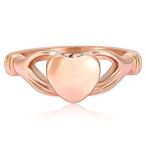 Minicremation Cremation Urn Ring for Ashes for Women Stainless Steel Heart Finger Ring Waterproof Memorial Keepsake Cremation Ring Holds Loved Ones Ashes
