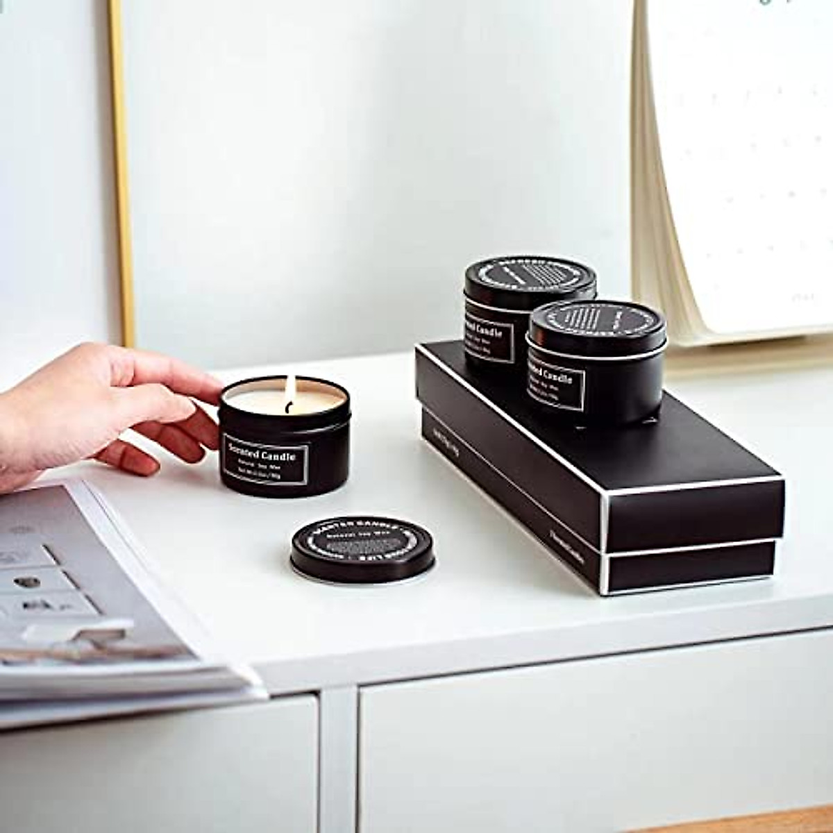 Family Scented Candles, Scented Candles, Fragrance and Soybean Pot Candle Gift Set - 3 Package, 9.6 Ounces, Lavender | Orange Flower | Annatto Candles