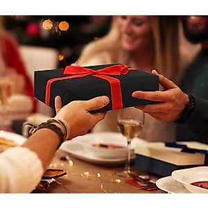 CAMKUZON Black Kraft Wrapping Paper for Christmas Birthday Wedding Showers Holiday Gift Wrap, Packing, Crafts, Arts, Postal - Solid Color Kraft Paper Roll, 17.4 Inch X 33 Feet