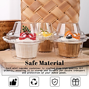 HANSGO 30PCS Individual Cupcake Containers, Plastic Clear Cupcake Holders Stackable Deep Dome Cupcake Carrier for Showcasing Protecting Cakes Muffins Desserts 3.9"x3.7"x3.5"