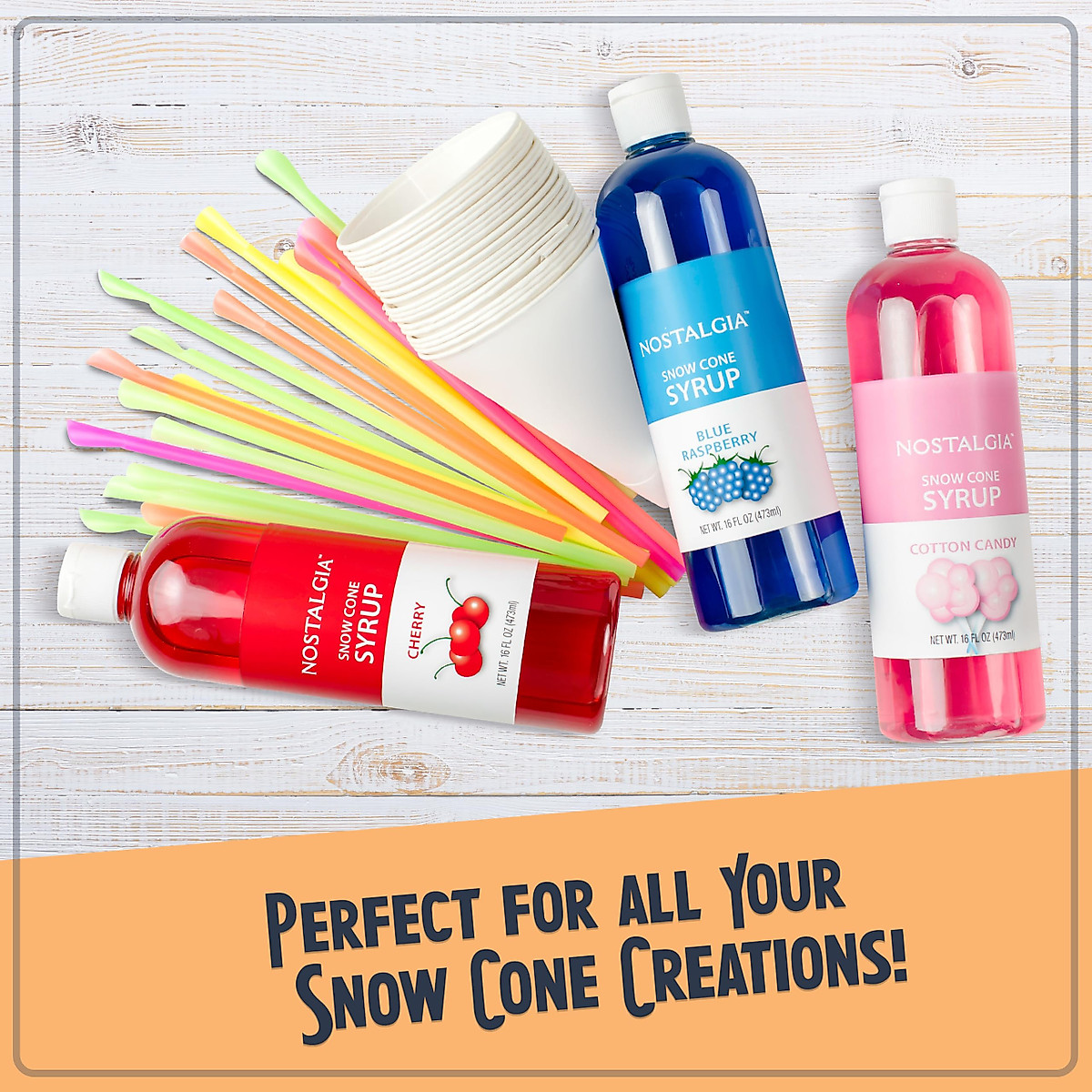 Nostalgia Retro Table-Top Snow Cone Maker, Makes 20 Icy Treats, Shaved Ice Machine Includes 2 Reusable Plastic Cups & Ice Scoop, Retro Red