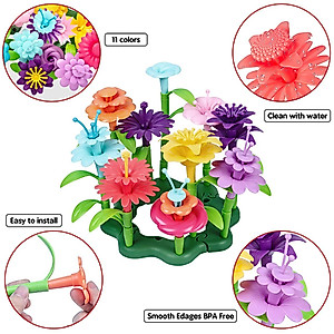 Lierpit Flower Arrangement Toy Set 128PC,Bouquet Building Blocks, Educational Garden Art and DIY Assembly handicrafts, for Children Over 3 Years Old on Holidays, Birthdays and Christmas