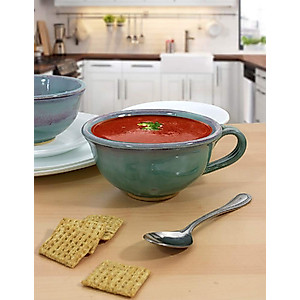 Modern Artisans American Made Orchid Green Pottery Collection: 20-oz Chowder/Soup Mug