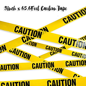 Quarantine Balloon Garland & Arch Kit, 74 Pack 12Inch 5Inch Black, Orange, Yellow, Silver Latex Balloons Strip Set with Caution Tape for Quarantine Birthday Party Decorations Construction