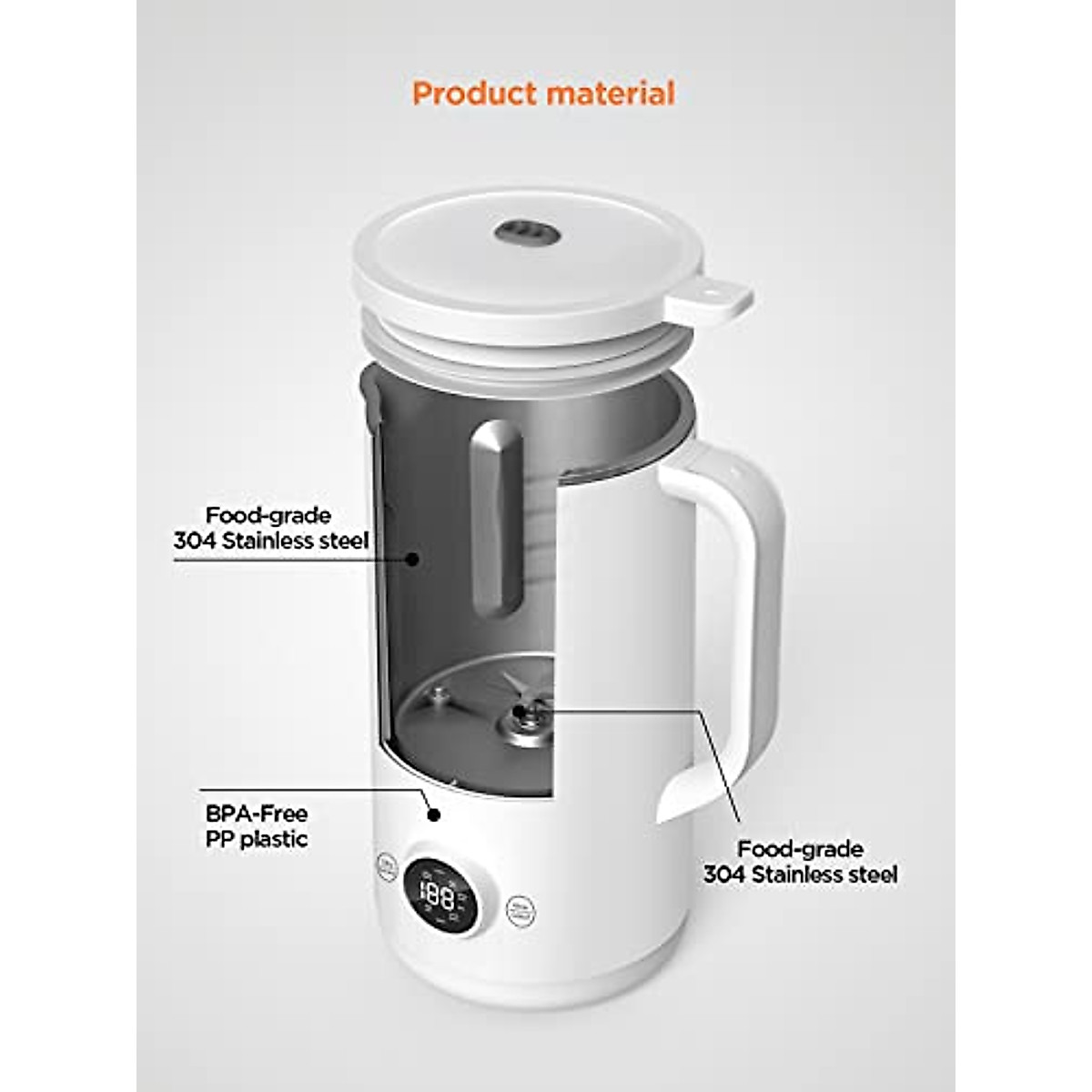 VEGAPUNK Nut Milk Maker Machine 20oz - Smart Automatic Cold and Hot Dairy Free Soybean/Oat/Coconut/Soy Milk Maker Machine with Filter Bag - Plant Based Almond Cow Milk Machine Maker for Vegan