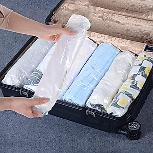 Lusofie 6 Pcs Travel Compression Bags Space Saver Vacuum Storage Bags 35x50cm Compression Travel Bags Sealed Chute Compression Packing Bag For Luggage Suitcase Backpack Travel Essentials