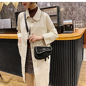 PURFANREE Women Studded Saddle Shoulder Bag Shining Rhinestone Clutch Purse Underarm Handbag Satchel Rivet Crossbody Bag