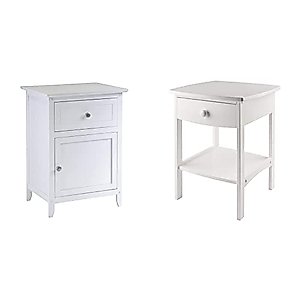 Winsome Eugene Table, White & Wood Claire Accent Table, White
