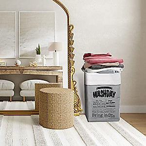 Collapsible Laundry Basket with Lid, 72L Large Dirty Grey Laundry Hamper Organizer, Portable Travel Bag with Handles, Freestanding & Waterproof & DustProof, for Laundry Towels Toys