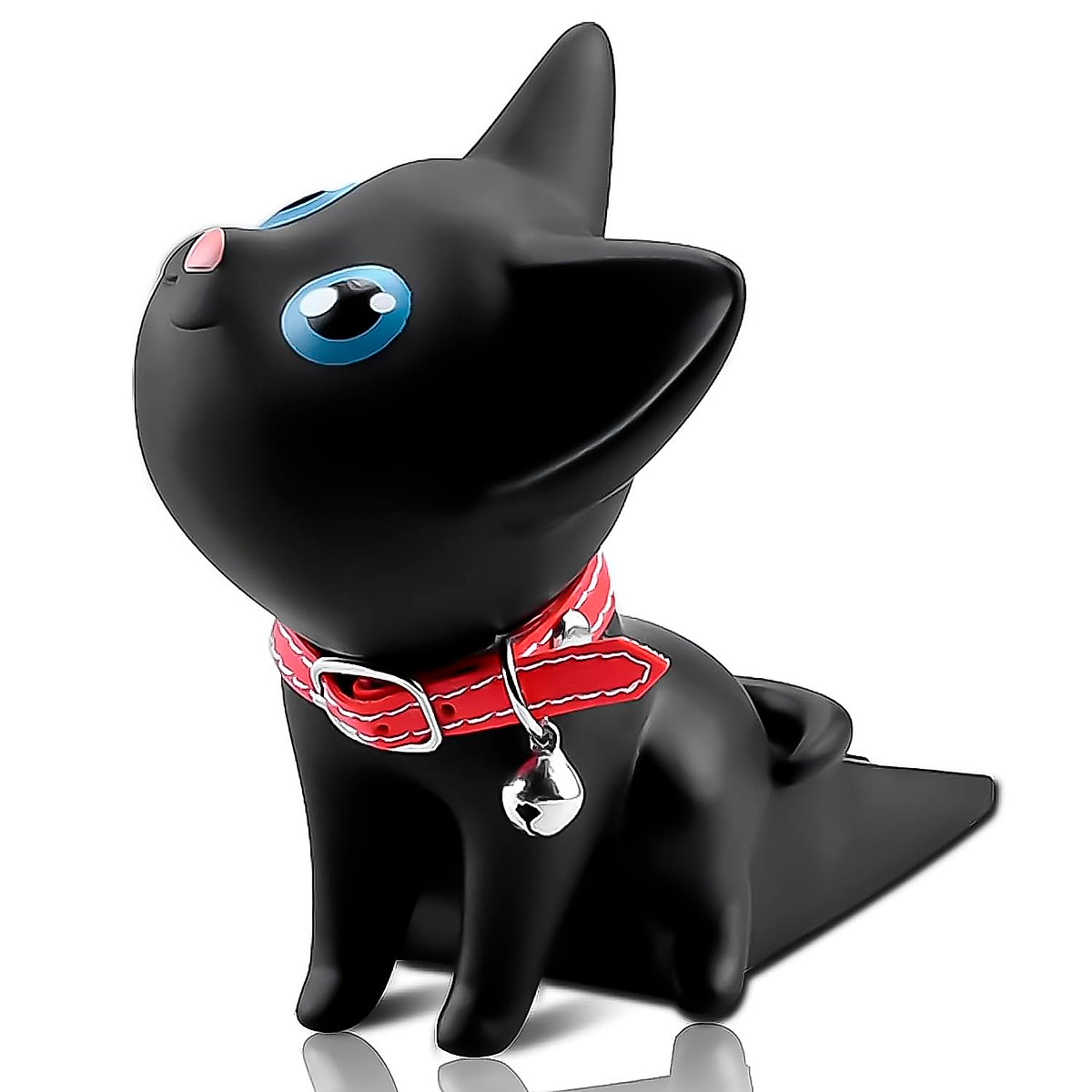 Door Stopper Decorative Cute Cat Door Stopper Non-Slip Non-Scratching Works on All Floor Surfaces Creative Door Stopper Pack (Black)