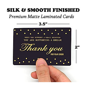 Thank You Cards Small Business - Pack of 100 ( Business Card Sized ) - Thank You for Your order Cards with Elegant Design and Meaningful Sayings for Purchase Inserts to Support Small Business - Best for Retail or Online Stores Package Inserts
