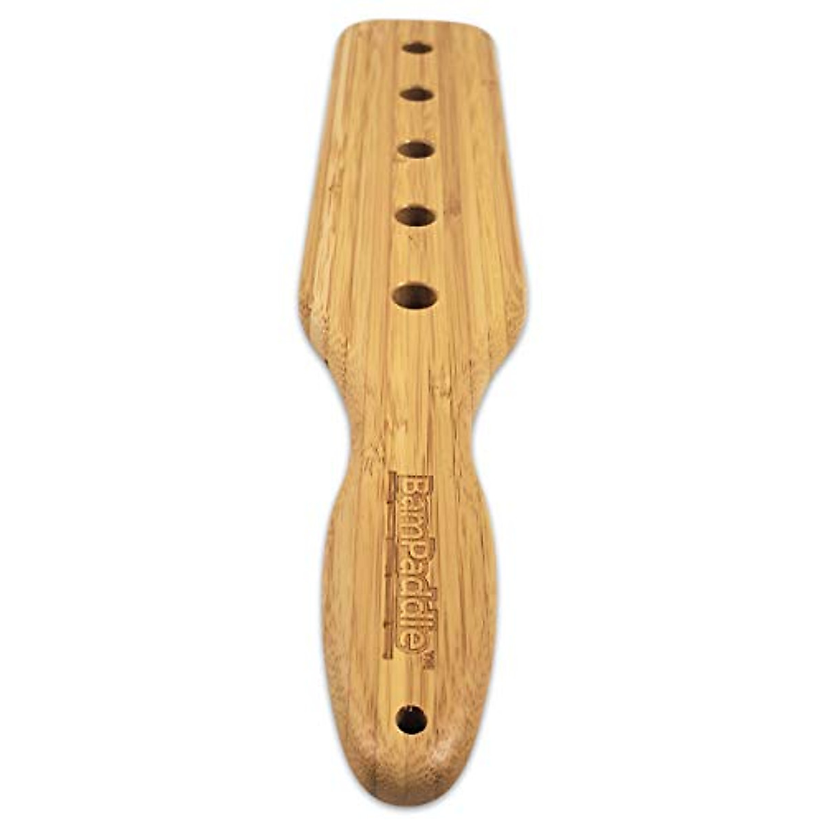 BamPaddle Bamboo Paddle - 1/2" Thick Wooden Rug Paddle with Airflow Holes, Light Weight and Super Durable with Attitude. Beautiful Smooth Finish & Chamfered Holes