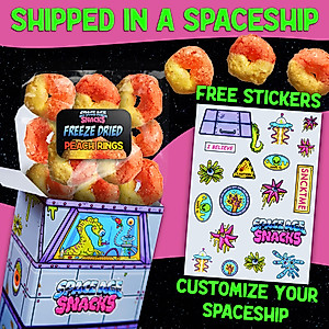 Freeze Dried Peach Rings - Premium Freeze Dried Candy Shipped in a Box for Extra Protection with New Reinforced Bag - Space Age Snacks Freeze Dry Candy (3 Ounces)