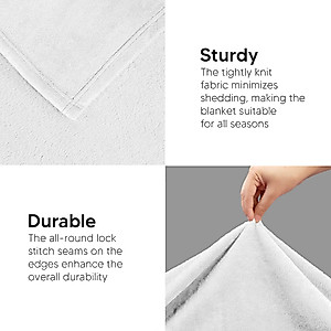Utopia Bedding Fleece Blanket Throw XL Size White 300GSM Luxury Blanket for Couch Sofa Bed Anti-Static Fuzzy Soft Blanket Microfiber (70x50 Inches)