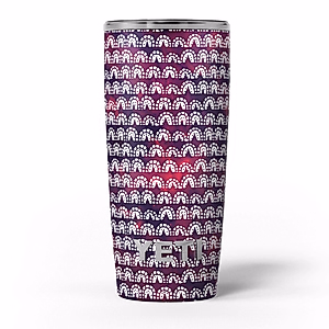 Design Skinz Red and Blue Cloud Mix with White Semi-Circles - Skin Decal Vinyl Wrap Kit Compatible with The Yeti Rambler Cooler Tumbler Cups