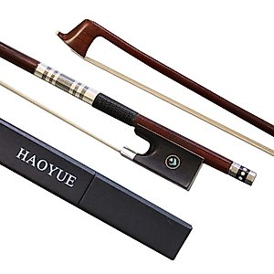 HAOYUE Violin Bow - Lightweight Violin Bows 4/4 Full Size - Brazilwood Violin Bow-Crescent Balanced Bow-Violin Bow Professional(Red)
