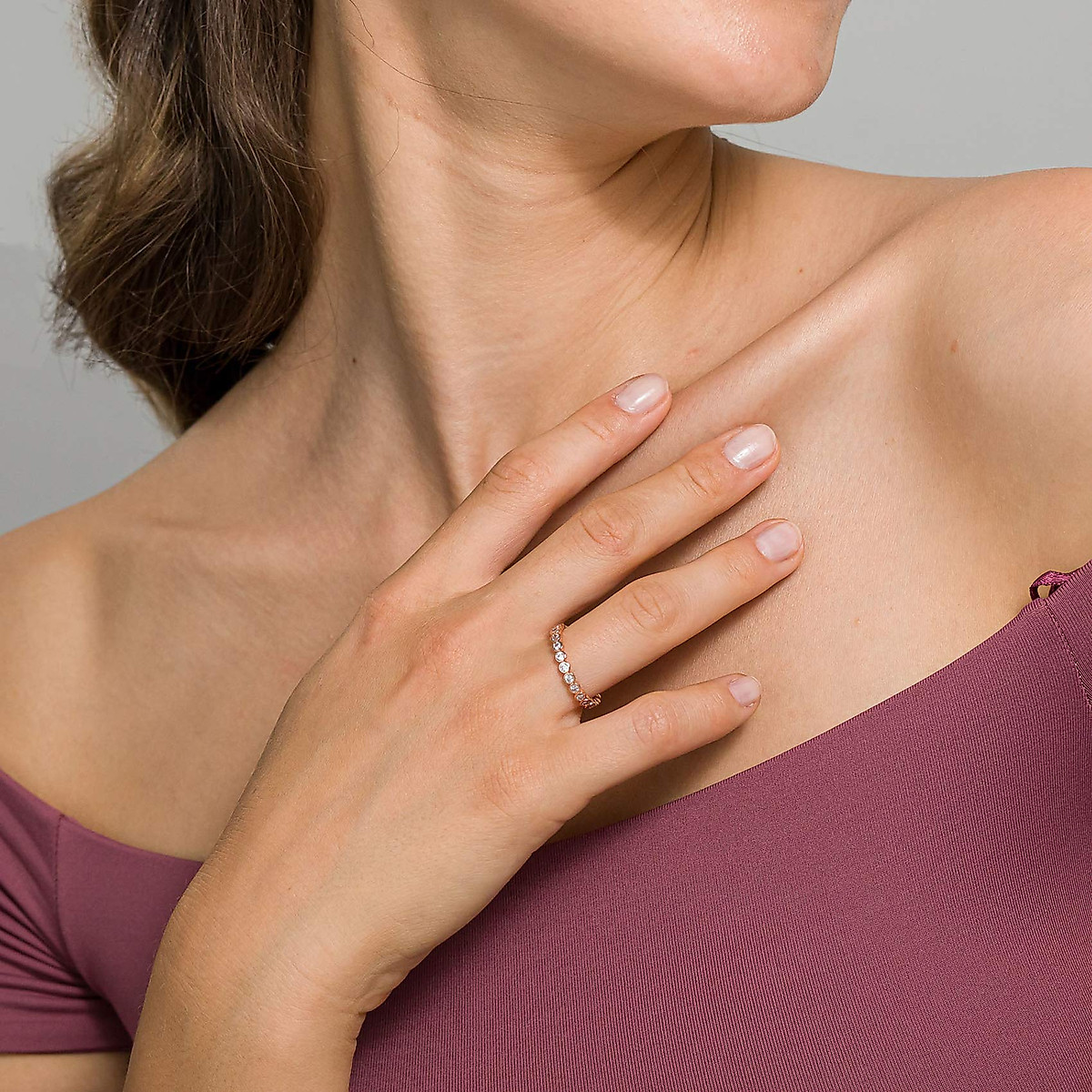 PAVOI 14K Yellow Gold Plated Rings Cubic Zirconia Love Ring | 2.8mm Stackable Rings for Women | Yellow Gold Rings for Women Size 9