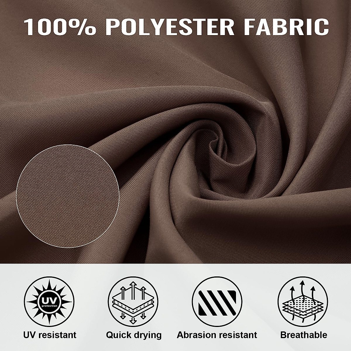 COWVIE 4-Panel 12' x 12' Gazebo Replacement Curtains, Patio Privacy Sidewalls with Double Zipper, Replacement for Outdoor Gazebo Canopy (Curtain Only)