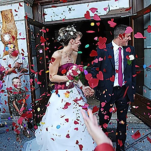 1 inch Red Tissue Paaper Heart Confetti 4000 Pieces Biodegradable Confetti Paper for Wedding Party Balloon or Table Decor