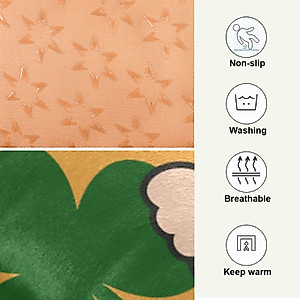 YETTASBIN St. Patrick's Day Gnome Crate Pet Bed, Portable Washable Dog Cat Mat, Soft Comfortable Pet Mattress with Non-Slip Bottom for Dogs Cats Sleeping, 36 x 24 Inch