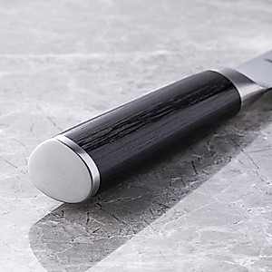 Shun Cutlery Classic Offset Bread Knife 8.25”, Long Serrations Glide Through Bread, Ideal for Cakes and Pastries, Authentic, Handcrafted, Japanese Serrated Kitchen Knife