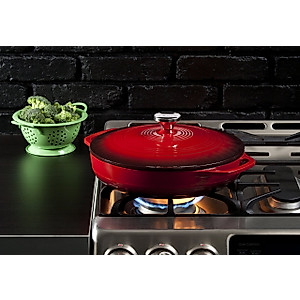 Lodge EC7D43 Enameled Cast Iron Dutch Oven, 7.5-Quart, Island Spice Red & EC3CC43 Enameled Cast Iron Covered Casserole, 3-Quart, Island Spice Red