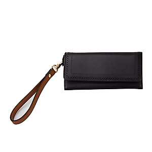 Allzedream Wristlet Strap Genuine Leather Keychain for Wallet Purse Clutch Cellphone Key Lanyard (Brown)