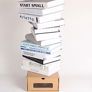 MYOYAY Shoe Box (20PCS) with Transparent Window, Waterproof Stackable Cardboard Storage Boxes, Heavy Duty Kraft Drawer Box for Shoes Sneaker Wardrobe Closet Organizer, 13.7 x 9 x5.3