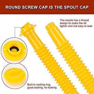NEAGLORY 4-Kit Gas Can Spout Replacement, Flexible Pour Nozzle with Screw Collar Caps, Spout, Spout Sealing Cap, Extra Rubber Gasket, Replacement Vent Caps Suitable for Most 1/2/5/10 Gal Oil Cans