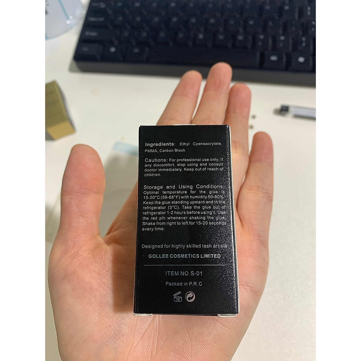 Eyelash Extension Glue 0.5 Sec Fast Drying/Retention -8 Week /(0.17fl.oz / 5ml) Eyelash Glue Waterproof Lash Extension Glue Semi-Permanent Extensions Black Adhesive Supplies for Professional USE ONLY