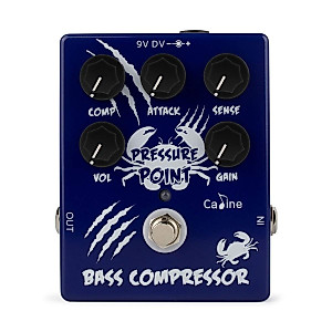 Caline Electric Guitar Effects Pedal Mini Bass Compressor True Bypass Effect Pedal Aluminium-alloy Blue CP-45