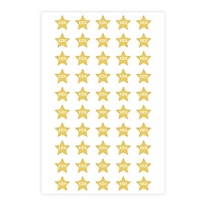ARK Creation 50 Wedding Meal Stickers for Place Cards - Place Card Menu Choices - Wedding Meal Choice Stickers (Gold, Kids Star)