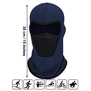 6 Pieces Summer Balaclava Face Mask Breathable Sun Dust Protection Mask Long Neck Cover for Outdoor Activities (Grey, Purple, Black, Navy Blue)