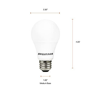 SYLVANIA LED A19 Light Bulb, 100W Equivalent, Efficient 14W, 1500 Lumens, Frosted Finish, Daylight - 4 Pack (78103)