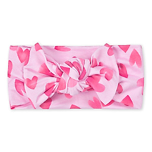 Gerber Baby Girls and Boys Buttery Soft Headband with Bow with Viscose Made from Eucalyptus, Heart Felt, One Size