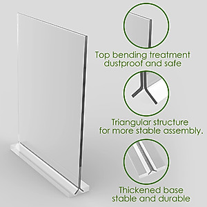 NEWNEWSHOW® 8.5x11 Acrylic Sign Holder 3 Pack Vertical Double-Sided Display (Optional 8.5x11 8.5x5.5 5x7 Horizontal and Vertical)