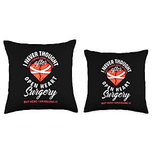Open Heart Surgery Awareness Gifts Bypass Look So Good After Open Heart Surgery Throw Pillow, 18x18, Multicolor