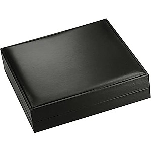 The Jewellery Pak Black Color Big Necklace Chain Gift Box Luxury Soft Touch PU Leather Material Necklace Storage Box Size 6.42 inch(W)6.42〞(D)1.57〞(H)