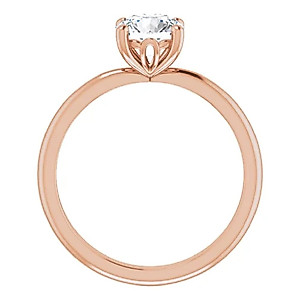 10K Solid Rose Gold Handmade Engagement Rings, 1 CT Round Cut Moissanite Diamond Solitaire Wedding/Bridal Rings for Women/Her, Minimalist Anniversary Ring Gifts (8)