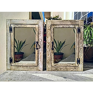 Solid Wood Whitewash Rustic Medicine Cabinet/Surface Mount/Handmade