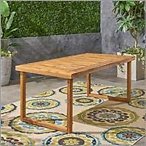 Christopher Knight Home Ann Outdoor 69" Acacia Wood Dining Table, Sandblast Natural Finish