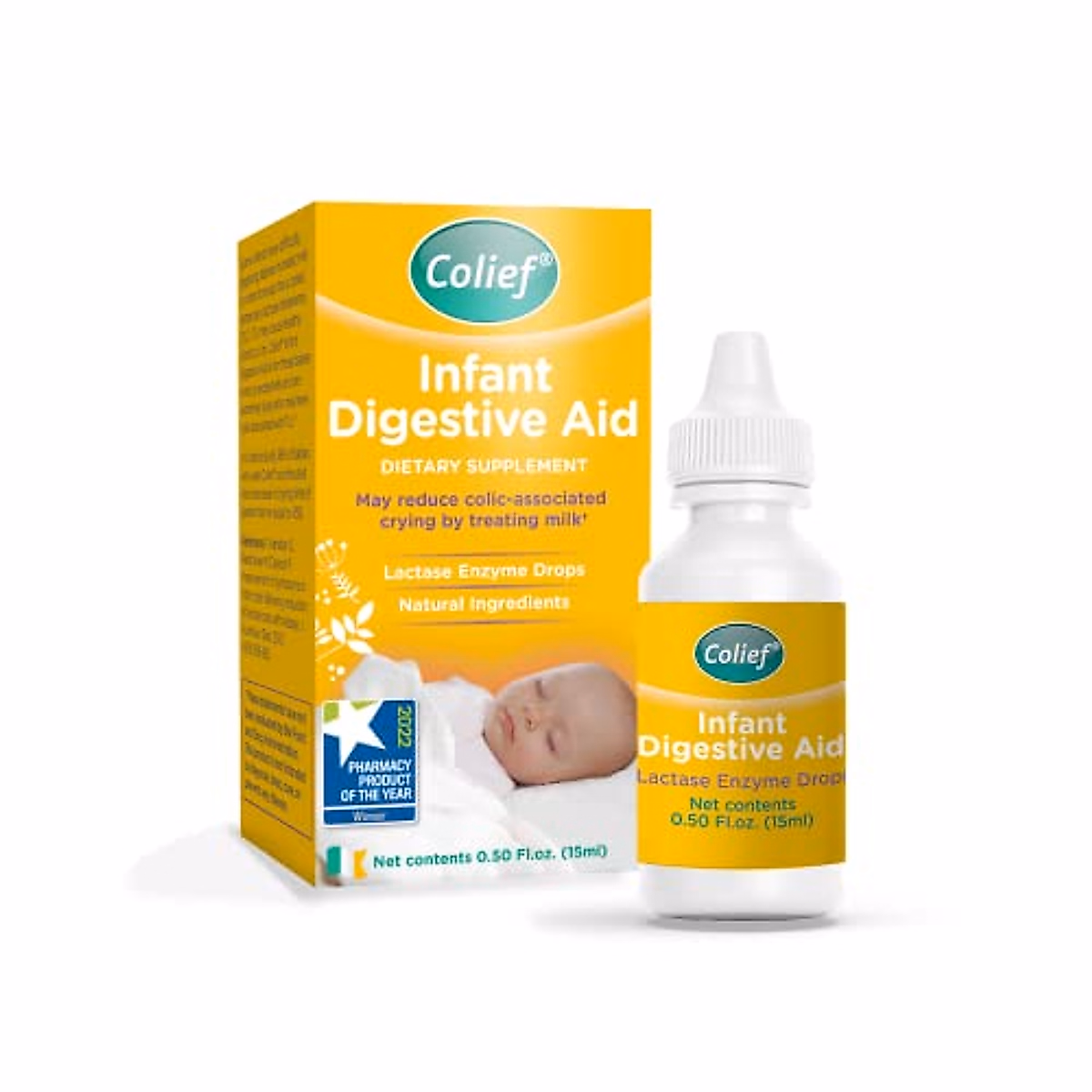 Colief Infant Digestive Aid | Gas Drops for Babies | Natural & Safe Infant Gas Relief | Reduces Baby Colic, Tummy Bloating, Fussing & Crying | 90 Servings | 0.5 Fl Oz